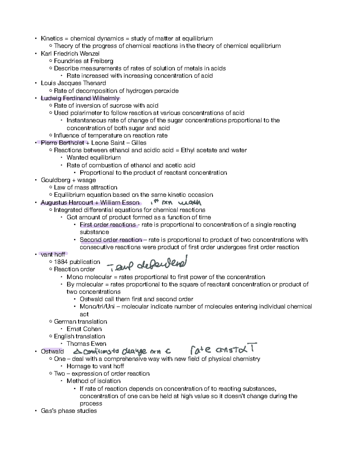 History of Chemistry - CH8 - chemical kinetics - " Kinetics = chemical ...