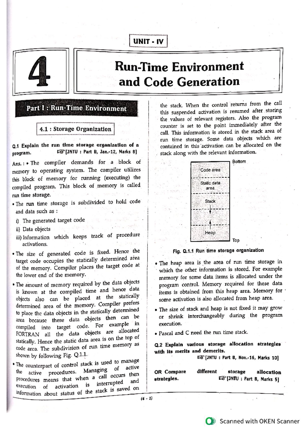 CD Unit-IV - Compiler design - UNIT IV 4 Environment and Code ... CD Unit-IV - Compiler design - UNIT IV 4 Environment and Code ...