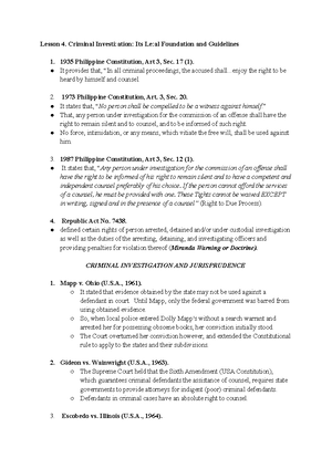 Lesson 4- Crime Scene Search - Lesson 4: Crime Scene Search The ...