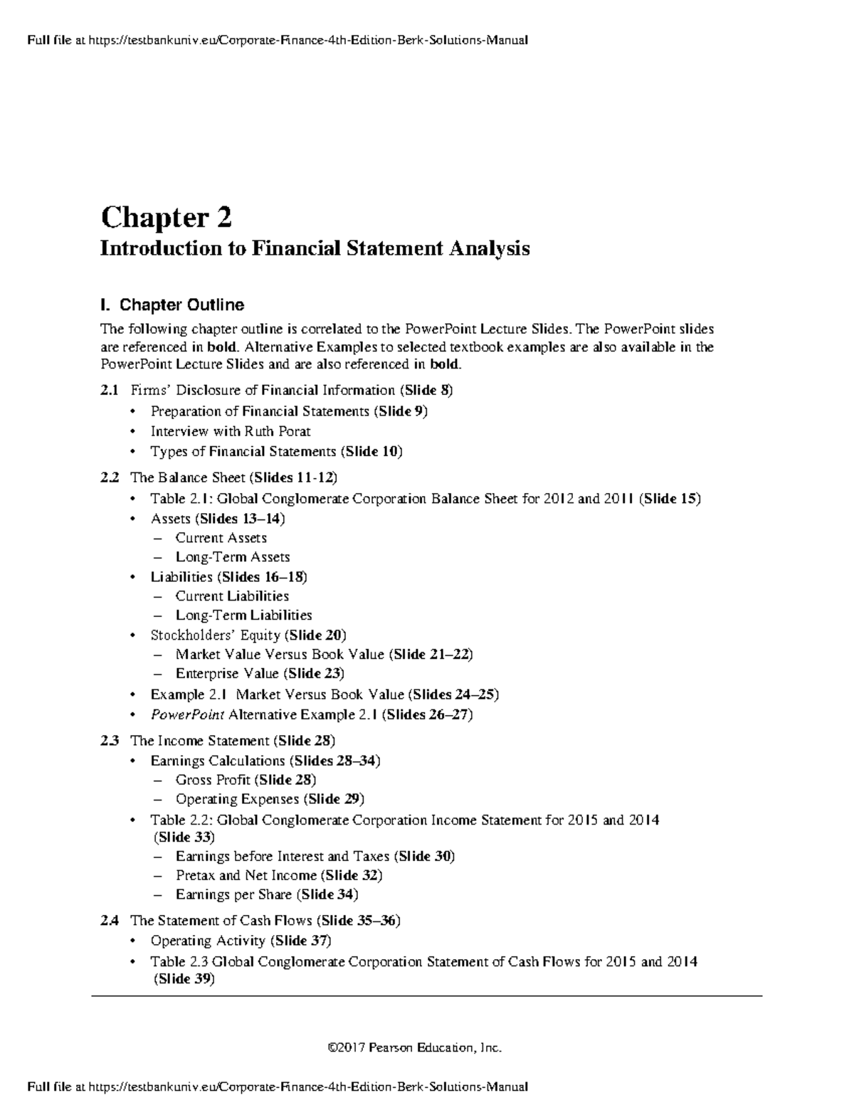 Fundamentals of corporate finance ch2 sol - ©2017 Pearson Education ...