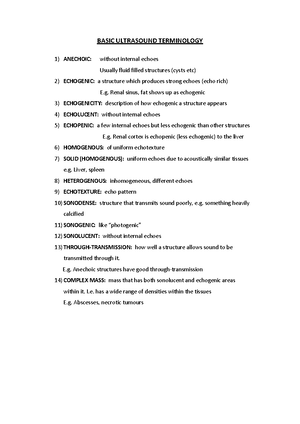 Sonographic terminology - echogram / sonogram Term used for an ...