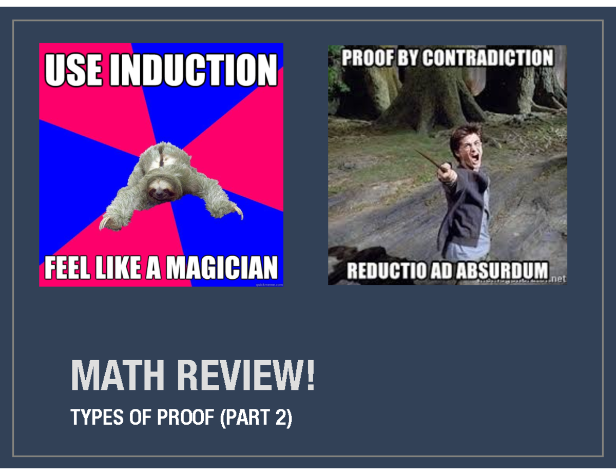 Slides Math Review 3 Types Of Proof Part 2 MATH REVIEW