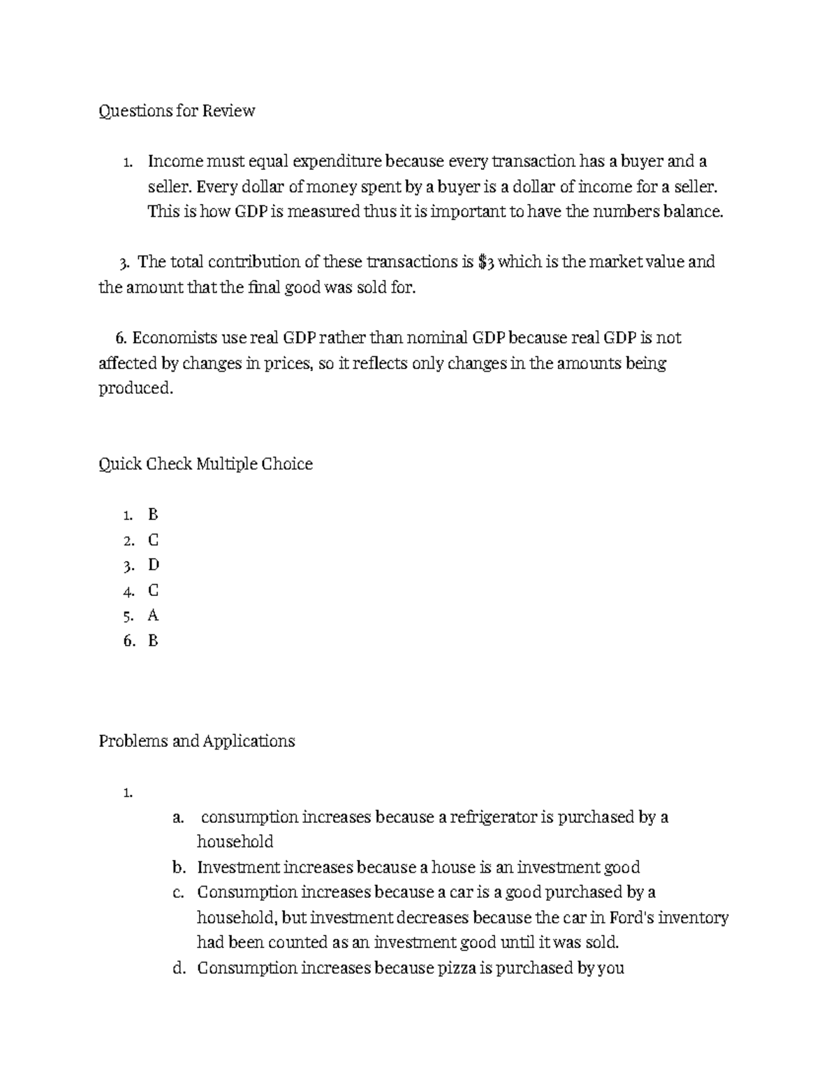 Chapter 10 Homework-Assigned Coursework - Questions for Review Income ...