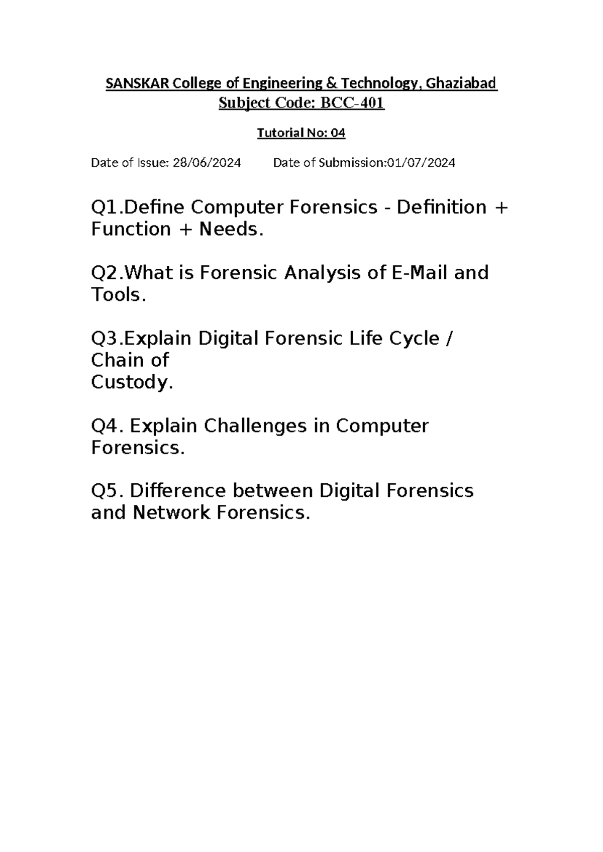 Cyber Security Unit 4 Cs Assignment Work Computer Science Sanskar