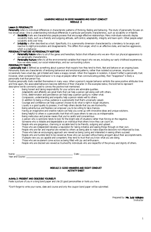 Module-1 BEED-2A Good-Manners-and-Right-Conduct - LEARNING MODULE IN ...