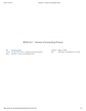 Module 4 - Accounting Equation AND Rules OF Debit AND Credit - ; MODULE ...