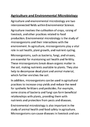 Agriculture and Environmental Microbiology 2 - and the mechanisms by ...