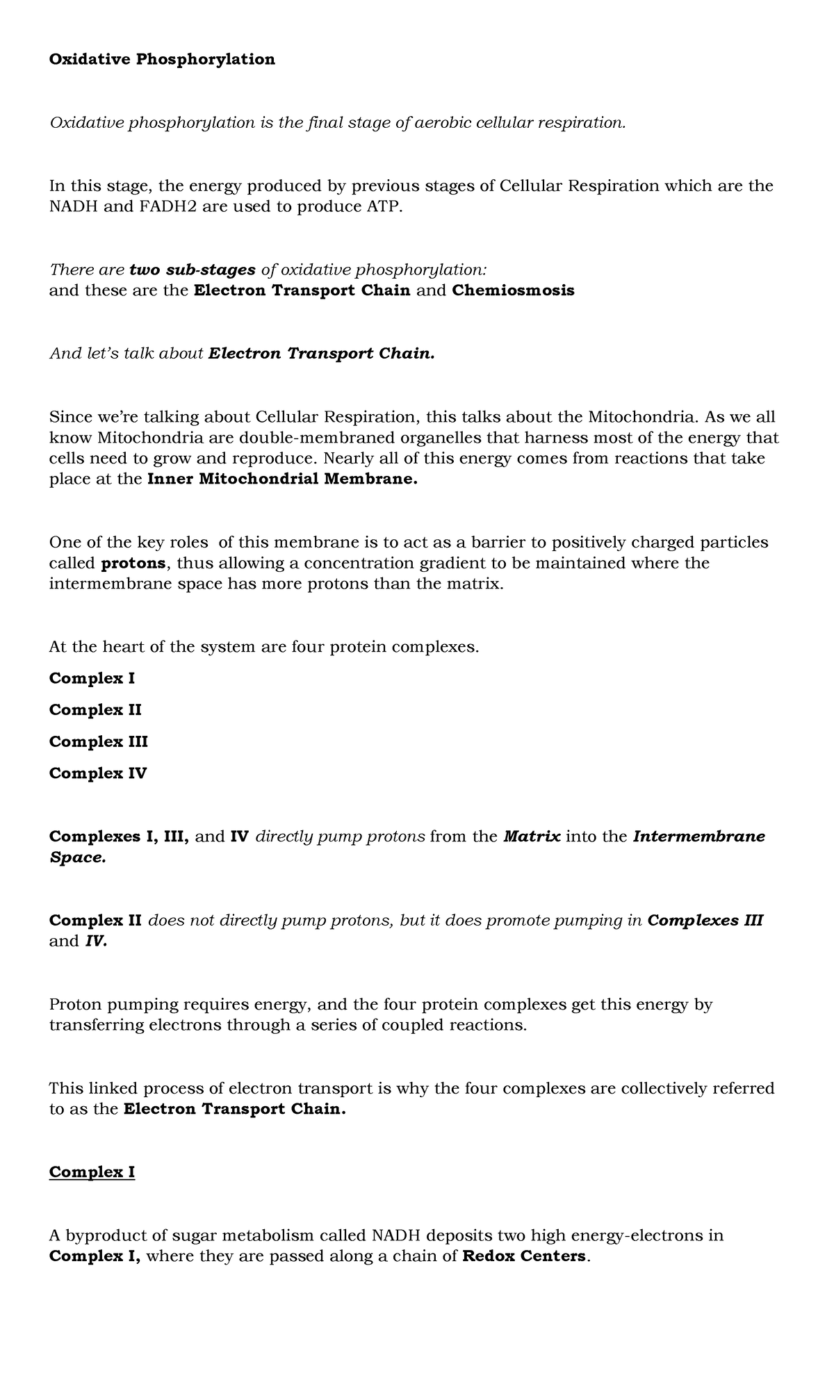 Oxidative Phosphorylation - Oxidative Phosphorylation Oxidative ...