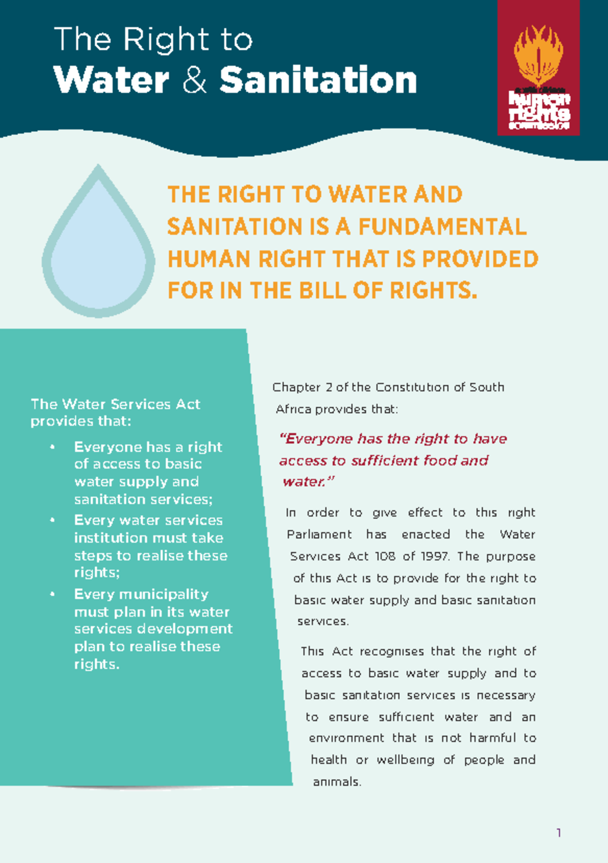 Sahrc Water and Sanitation revised pamphlet 20 March 2018 - ####### THE ...
