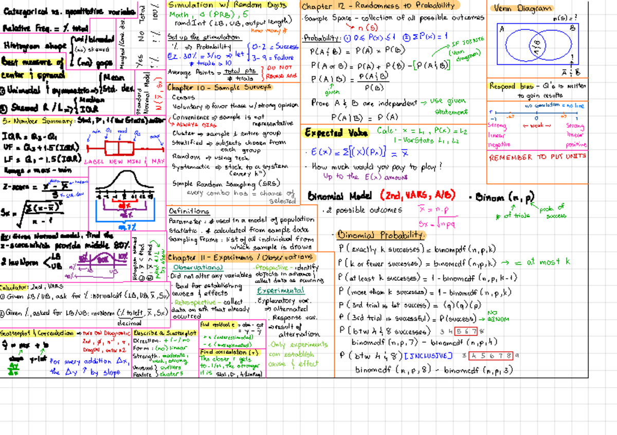 Final Exam Flashcard - Summary Statistics - Warning: Error during font ...
