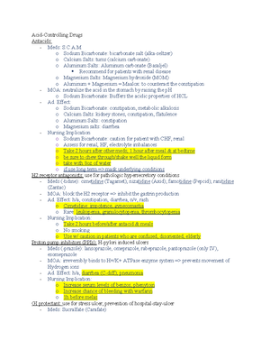 Cardiovascular drug chart - Hlnk (Cheever& Dls-(PAD) OcduslveArterial ...