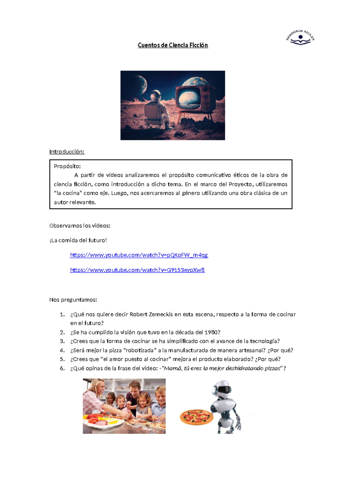 Actividades Unidad 3 Prácticas del Lenguaje 6to 2024 Ciencia Ficción ...