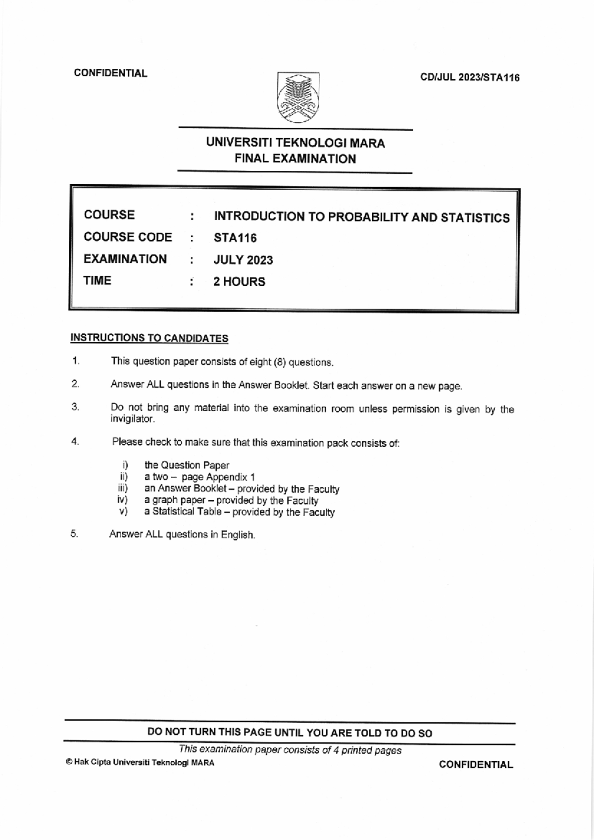 STA116(JUL2023) - practice material - Sas Programming - Studocu