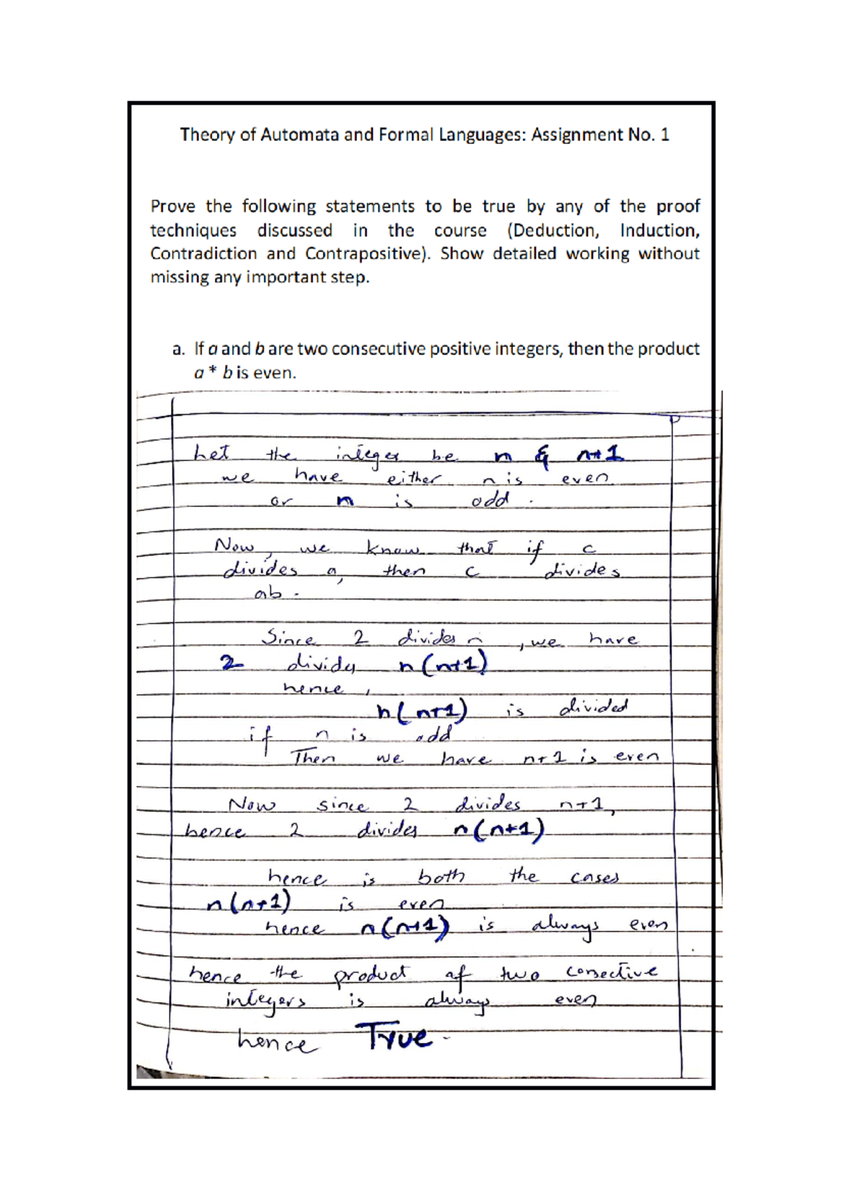 Automata Assignment # 1 - Theory of Automata - Studocu