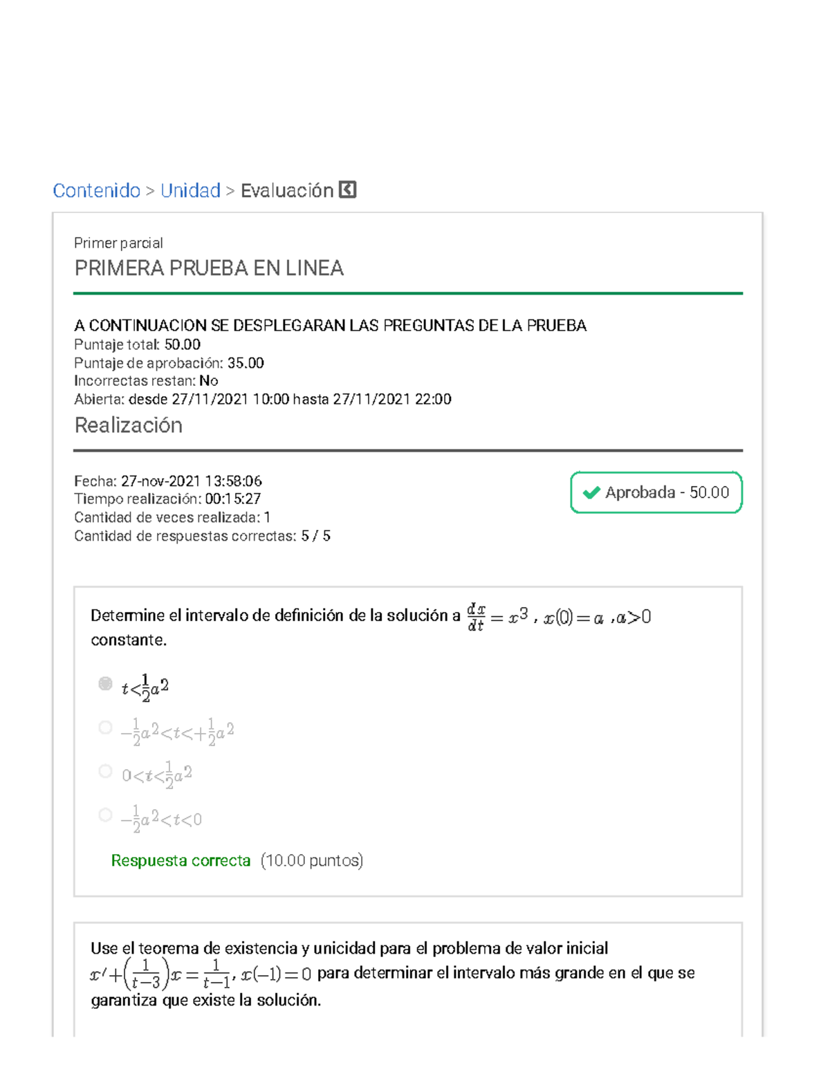 EDO Prueba edo1 merged - grwafgeawde - Contenido > Unidad > Evaluación Fecha: 27-nov-2021 - Studocu