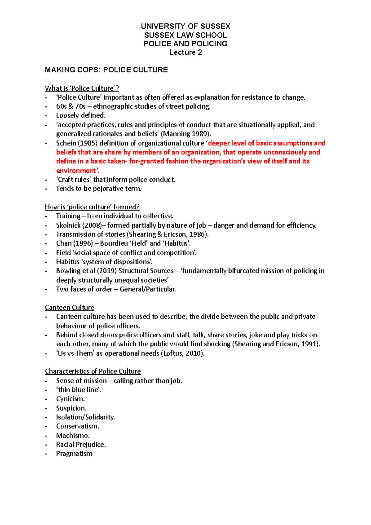 PP Lecture 2 - Police and policing - UNIVERSITY OF SUSSEX SUSSEX LAW ...