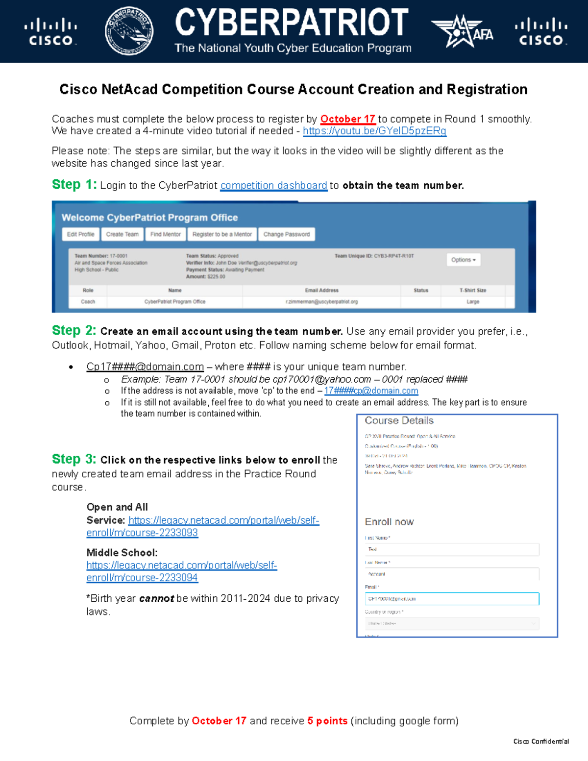 Cyber Patriot Net Acad Competition Course Registration Instructionsf ...
