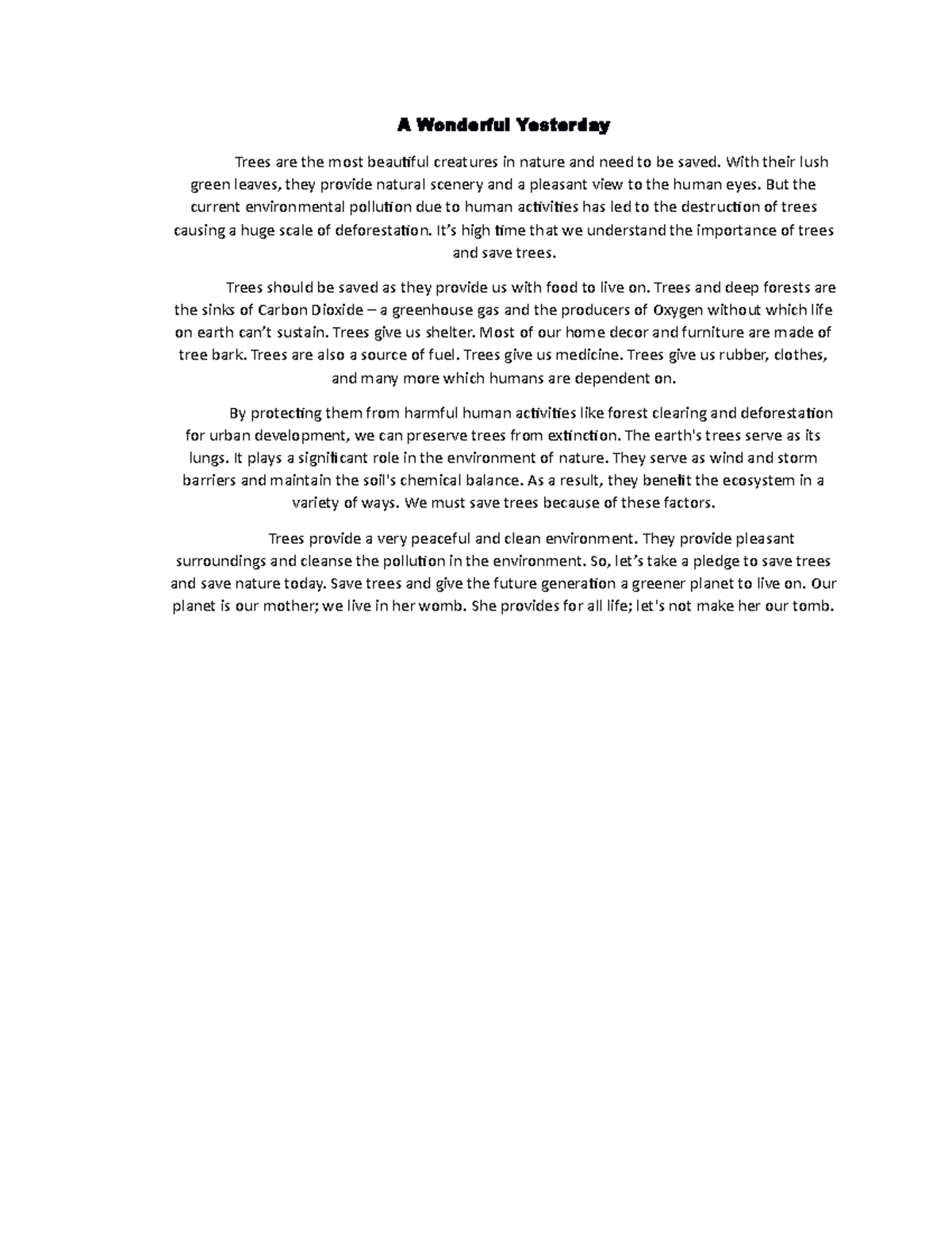 A Wonderful Yesterday - jjjjj - A Wonderful Yesterday Trees are the ...