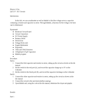 Lab 200 - Electrostatics - Electric Charge and Force - Lab Report ...