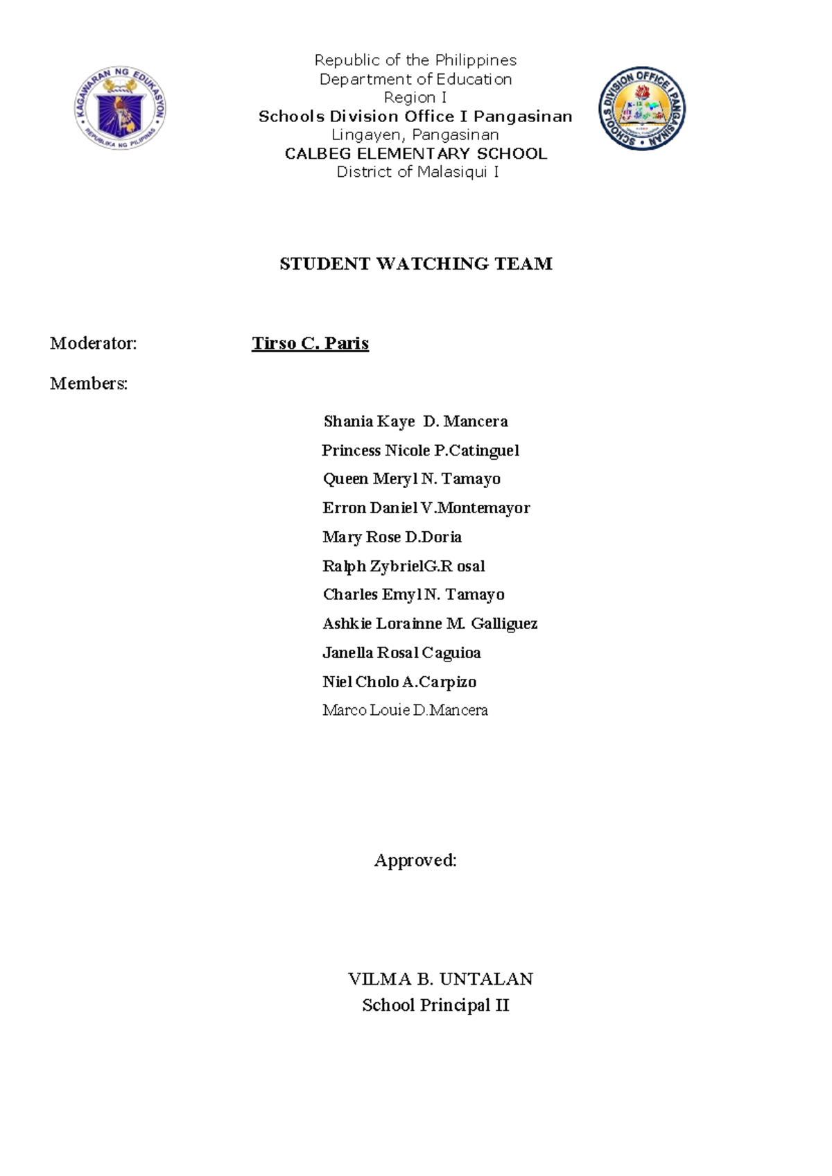 School-Watching-Team-and-Hazard-Mapping 2024-2025 - Department of ...