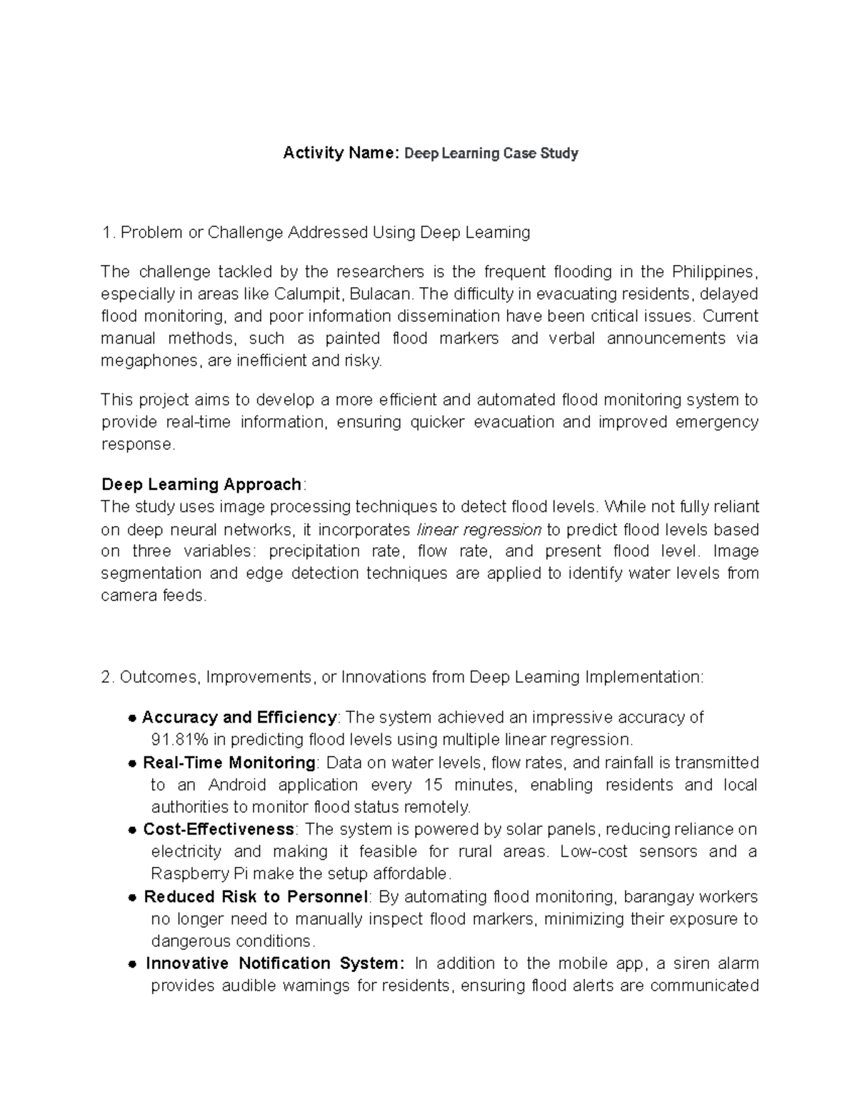 Deep Learning Case Study - Activity Name: Deep Learning Case Study ...
