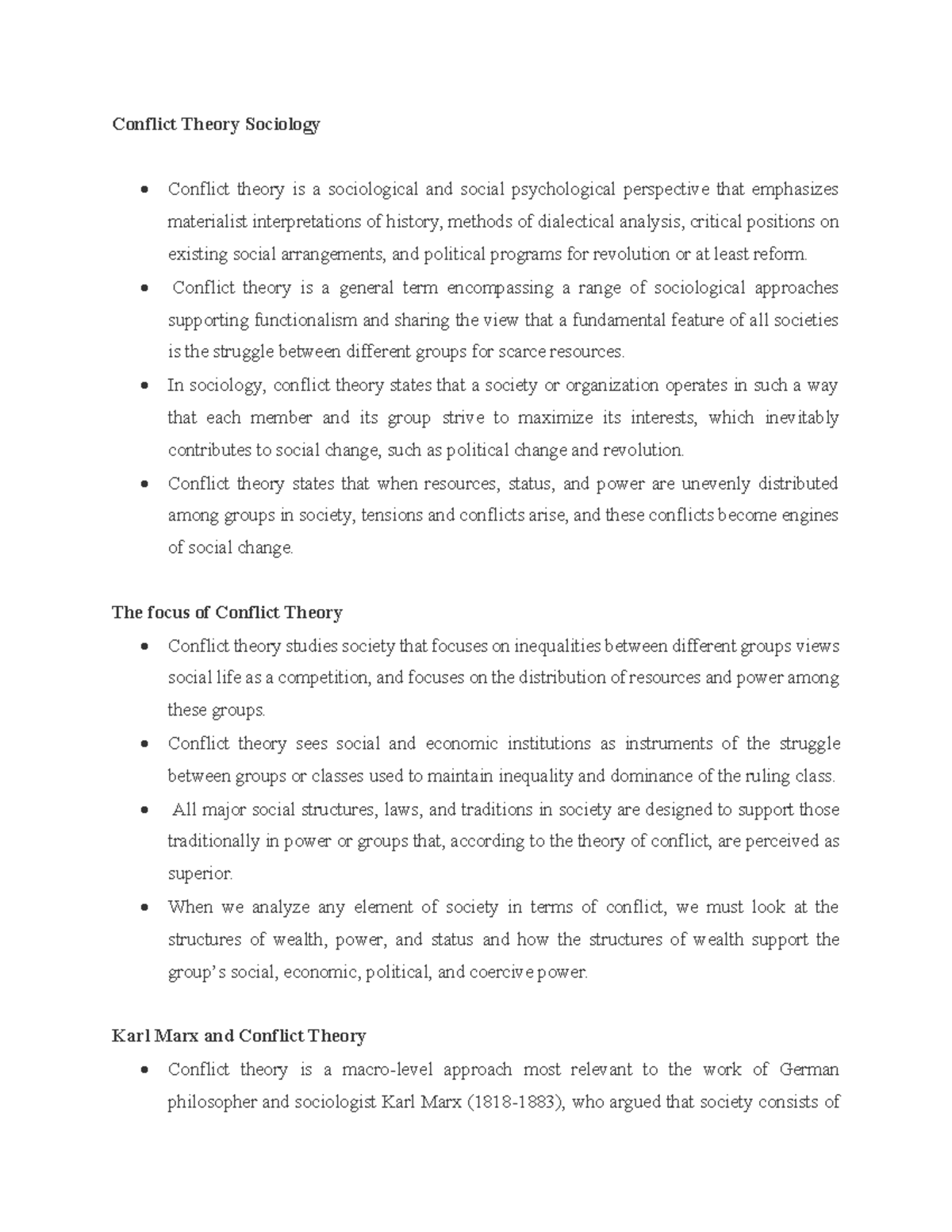 Conflict Theory Sociology - Conflict Theory Sociology Conflict theory ...