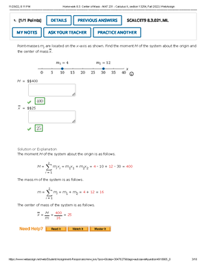 Homework 6.2 Volumes - MAT 231 - Calculus II, section 13254, Fall 2022 ...