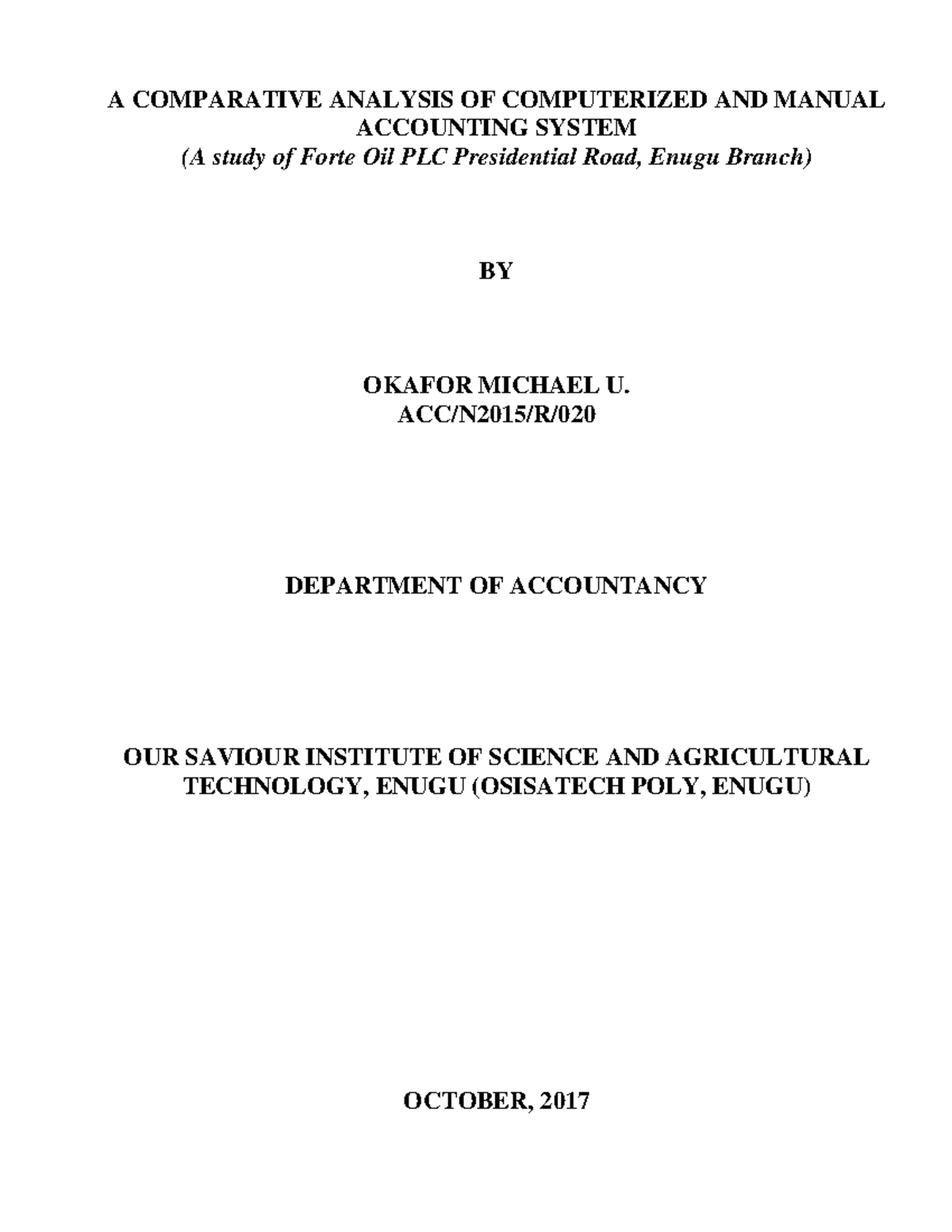 A Comparative Analysis OF Computerized A - A COMPARATIVE ANALYSIS OF ...