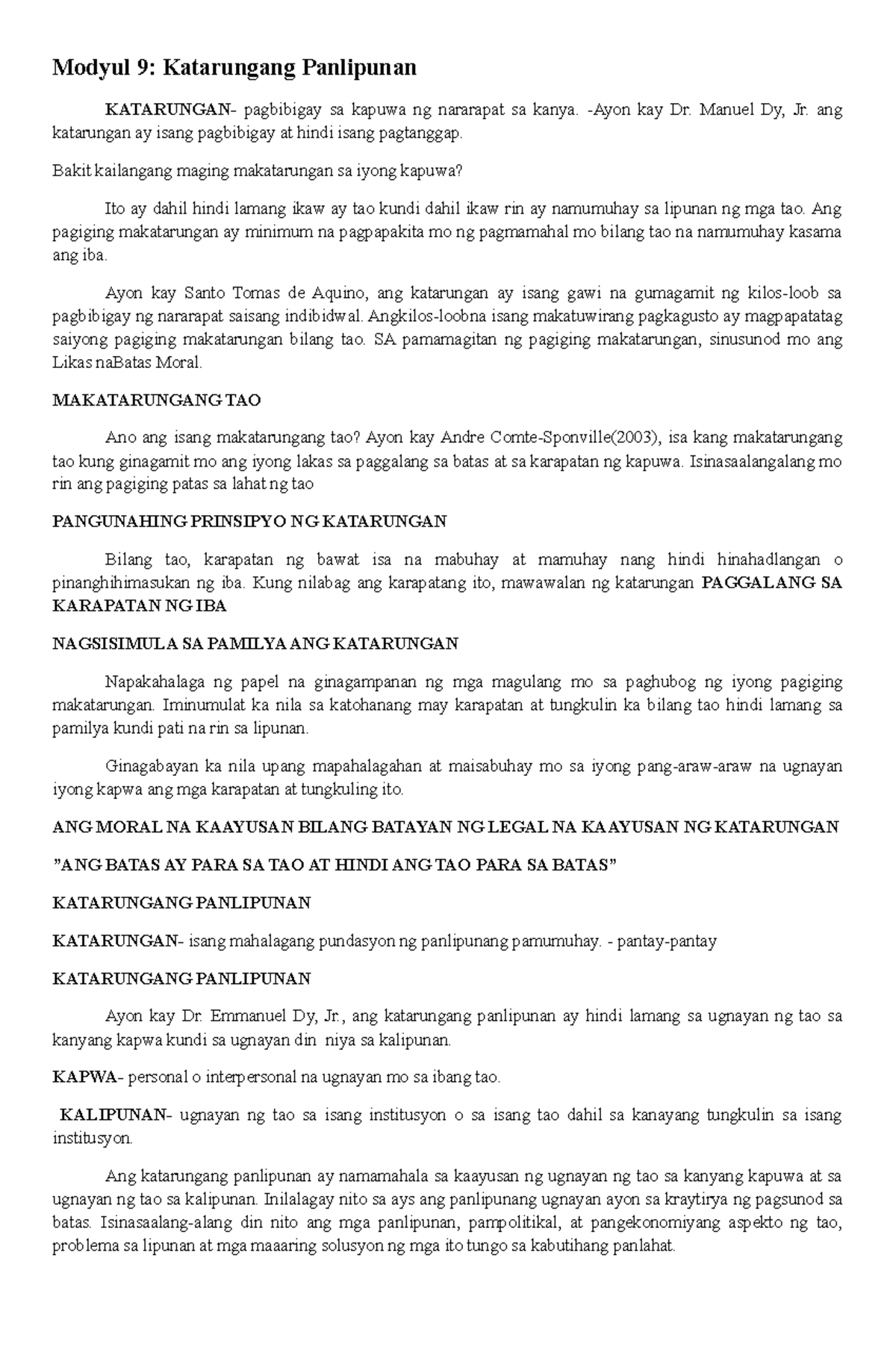 Modyul 9 : Katarungang Panlipunan - Modyul 9: Katarungang Panlipunan ...