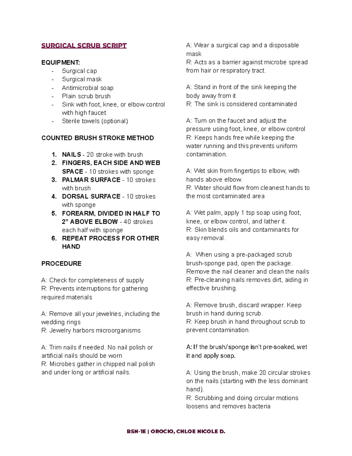 Surgscrub& Openglov - SURGICAL SCRUB SCRIPT EQUIPMENT: Surgical cap ...