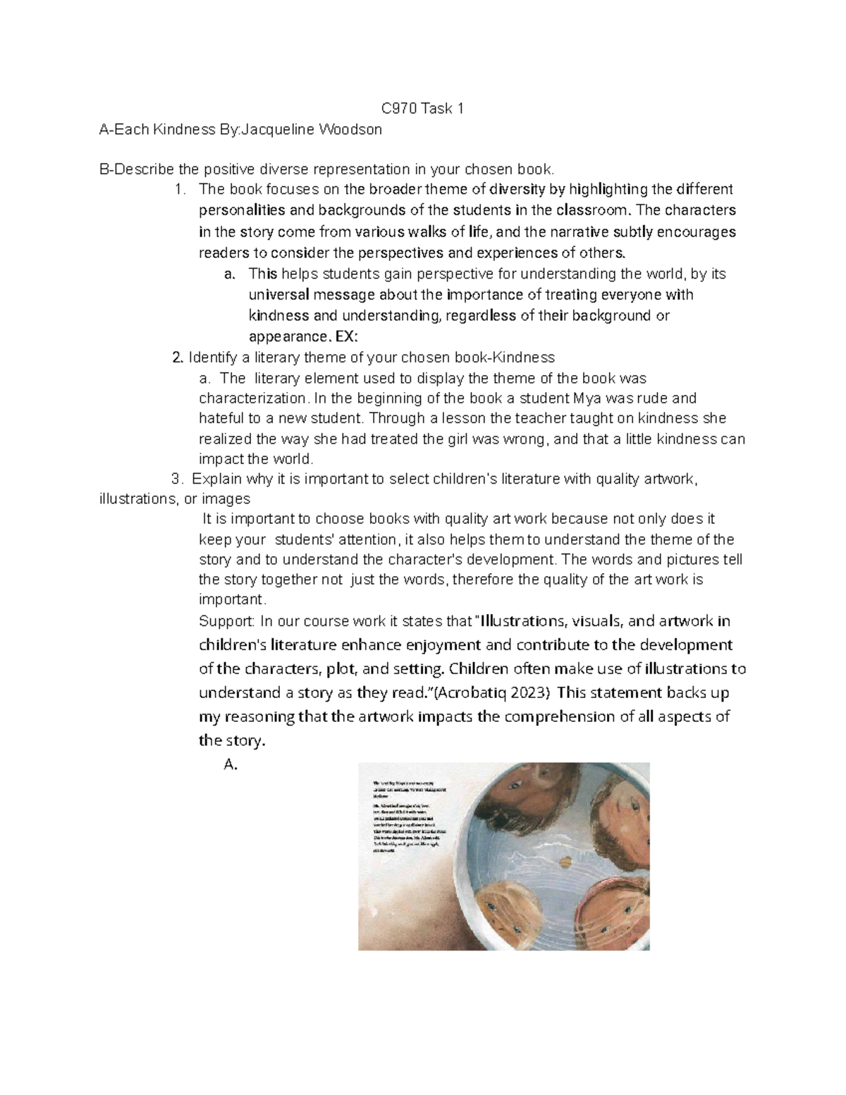 C970 Task 1 - Passed - C970 Task 1 A-Each Kindness By:Jacqueline ...