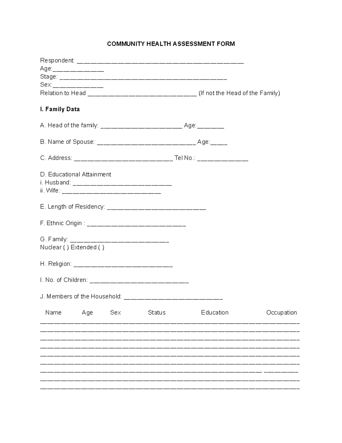 Community- Health- Assessment-FORM.docx - COMMUNITY HEALTH ASSESSMENT ...