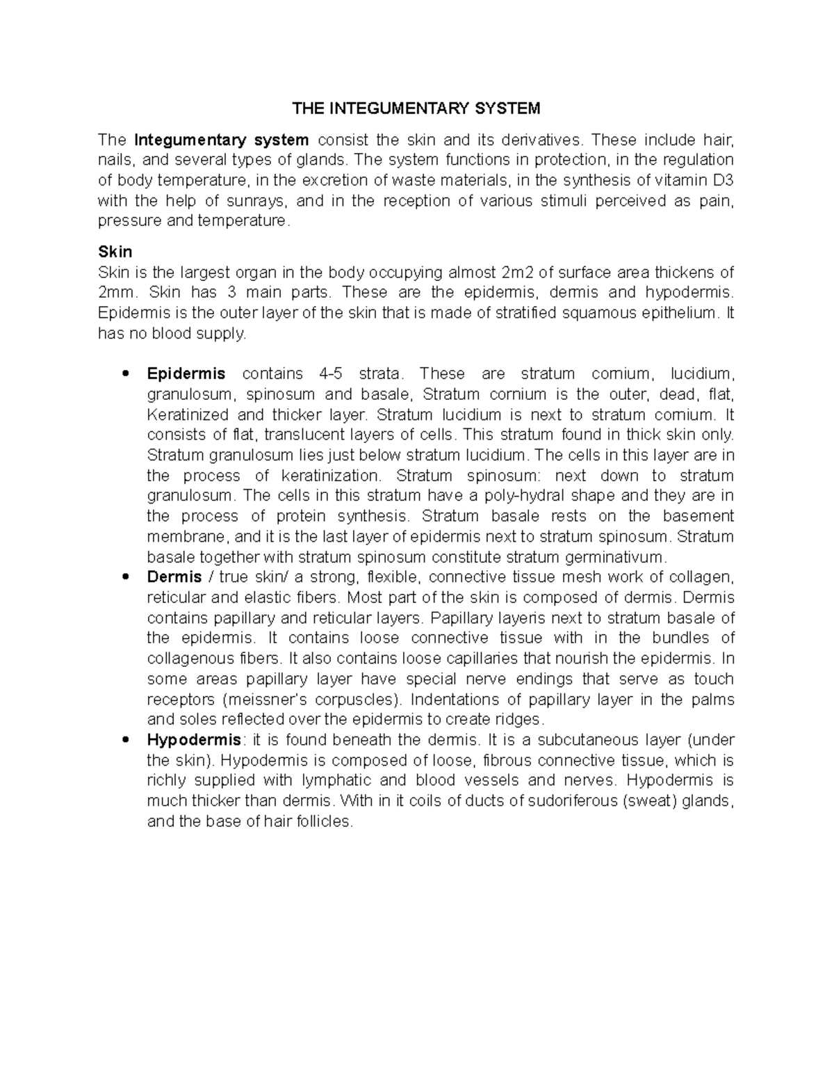 Integumentary- System - These include hair, nails, and several types of ...