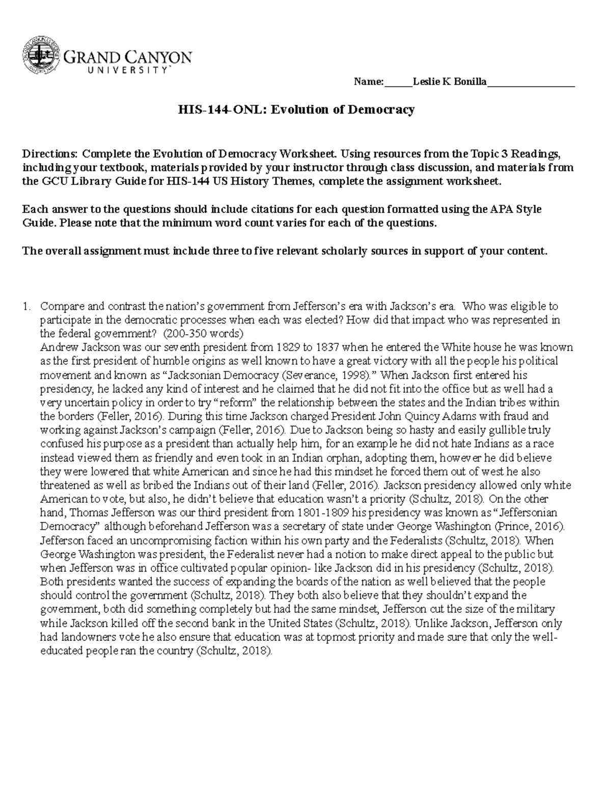 Evolution of Democracy - Using resources from the Topic 3 Readings ...