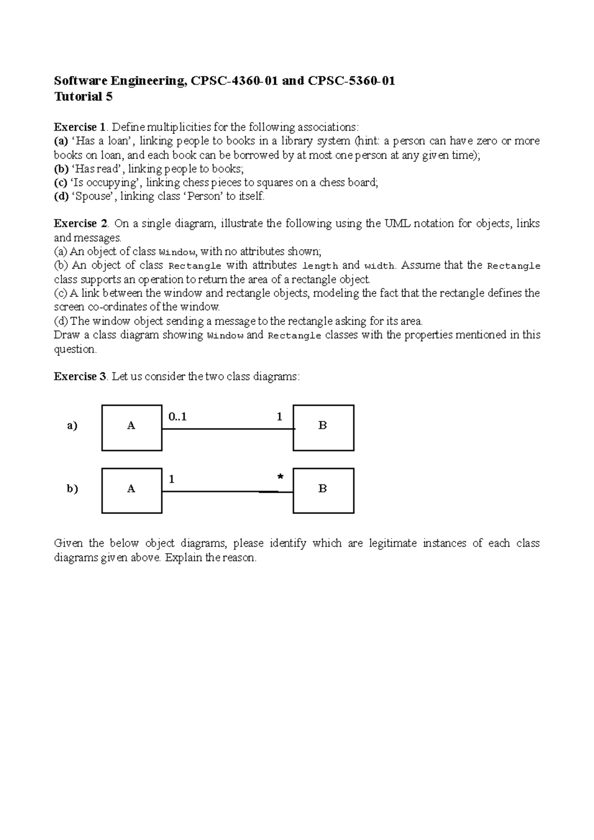 Tutorial 5 - Software Engineering, CPSC-4360-01 and CPSC-5360-01 ...