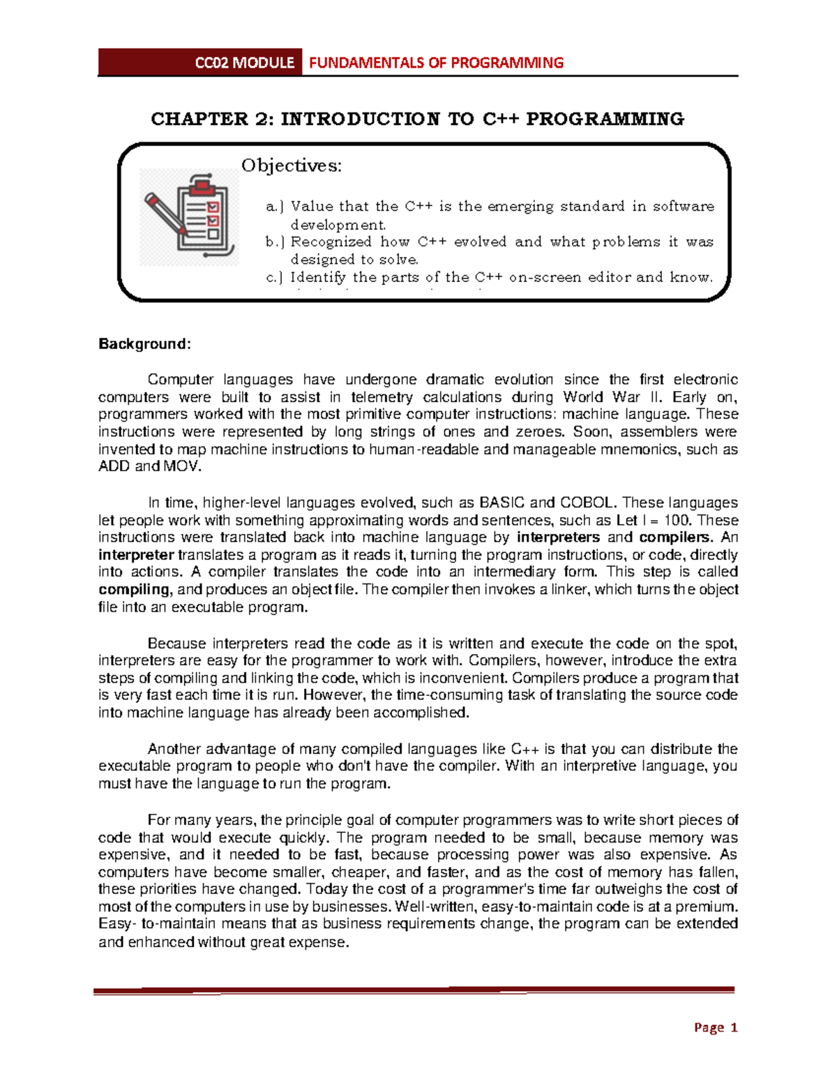 CCO2 Chapter 2 - I hope this notes adds to your knowledge - CHAPTER 2 ...