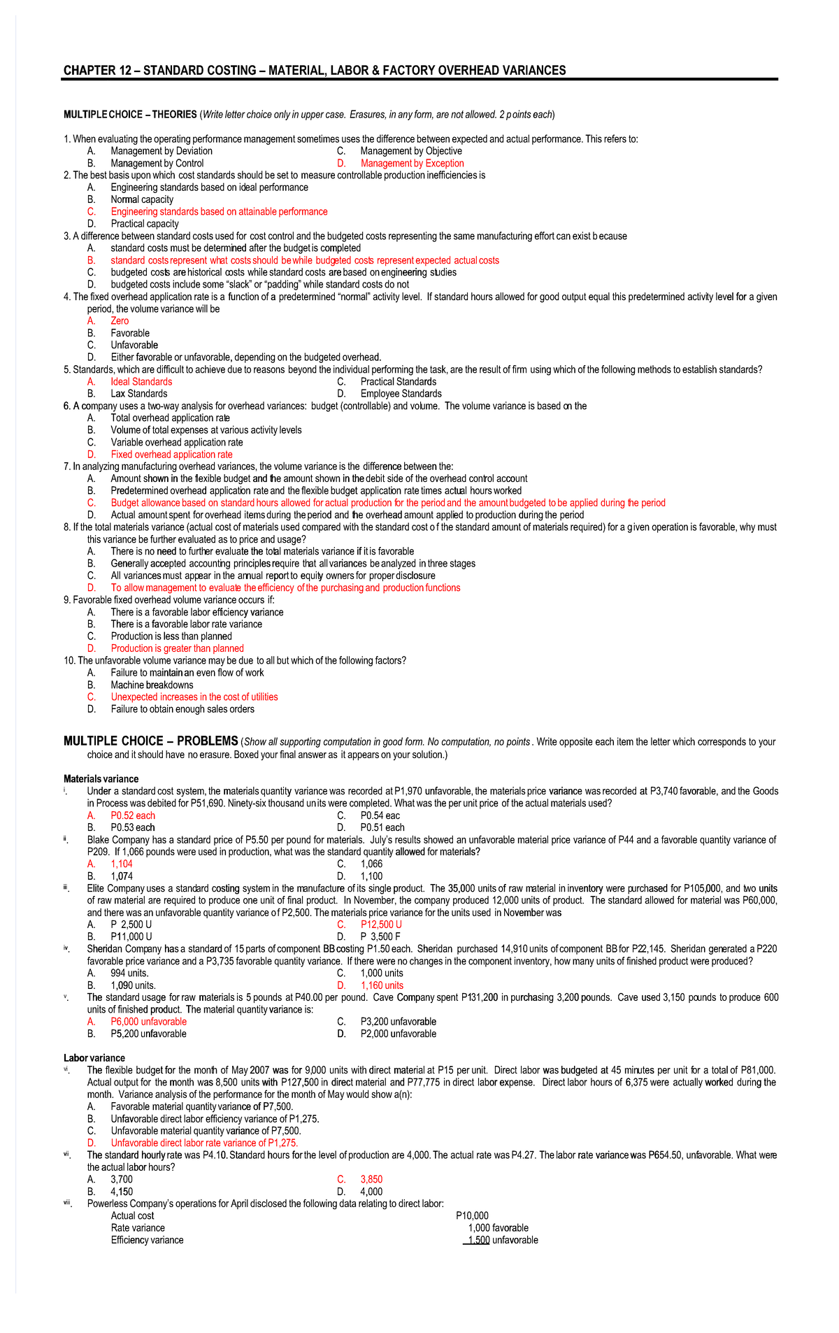 Pdf-answer-key-quiz-chapter-12-mc-all-variances compress - CHAPTER 12CHAPTER 12 – – STANDARD ...