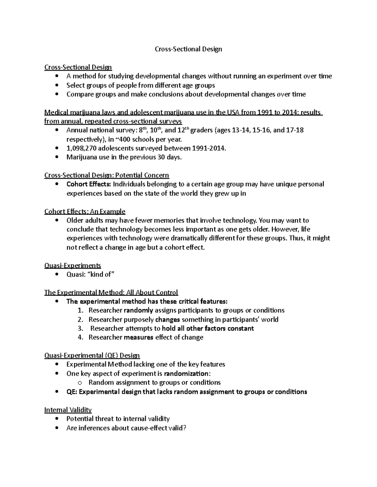 Cross-Sectional Designs - Cross-Sectional Design Cross-Sectional Design ...