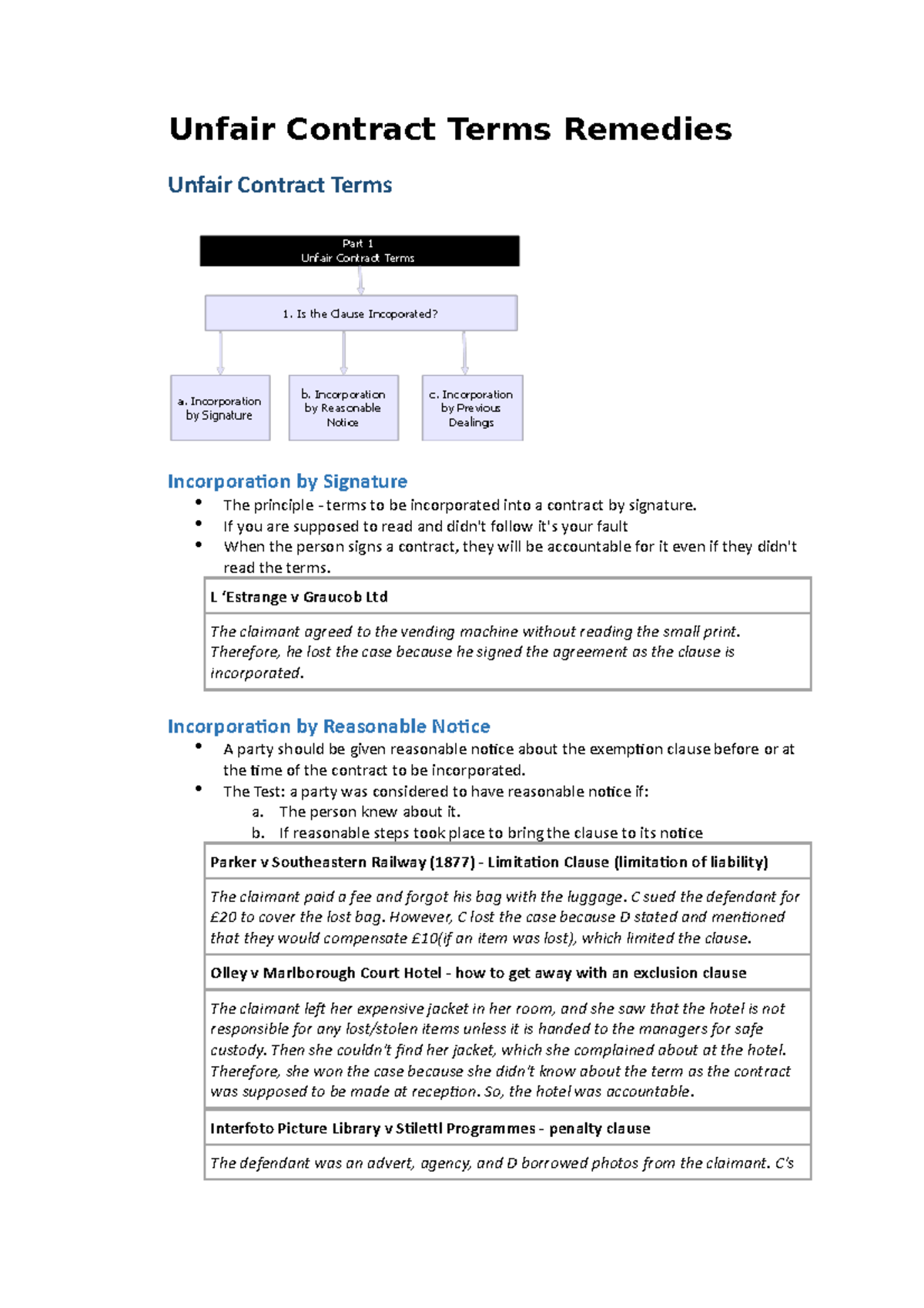 Unfair Contract Terms Remedies - Unfair Contract Terms Remedies Unfair ...