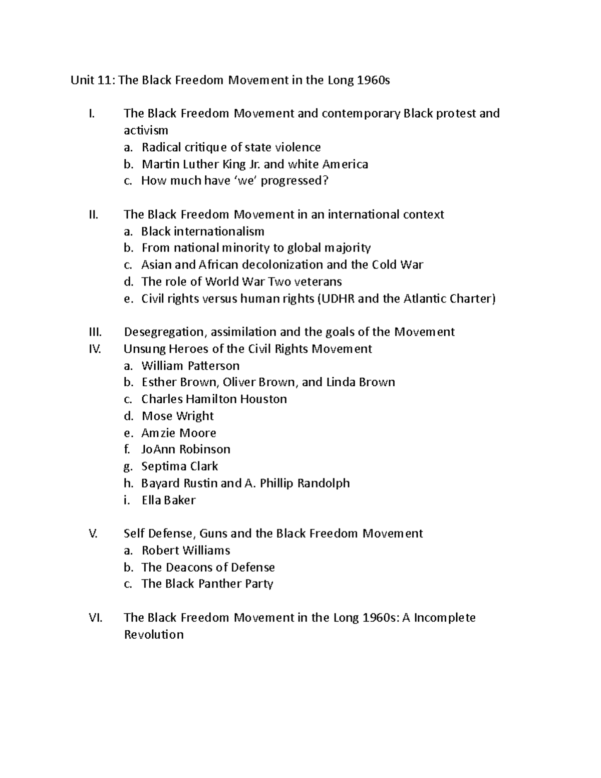 The Black Freedom Movement in 1960 - The Black Freedom Movement and ...