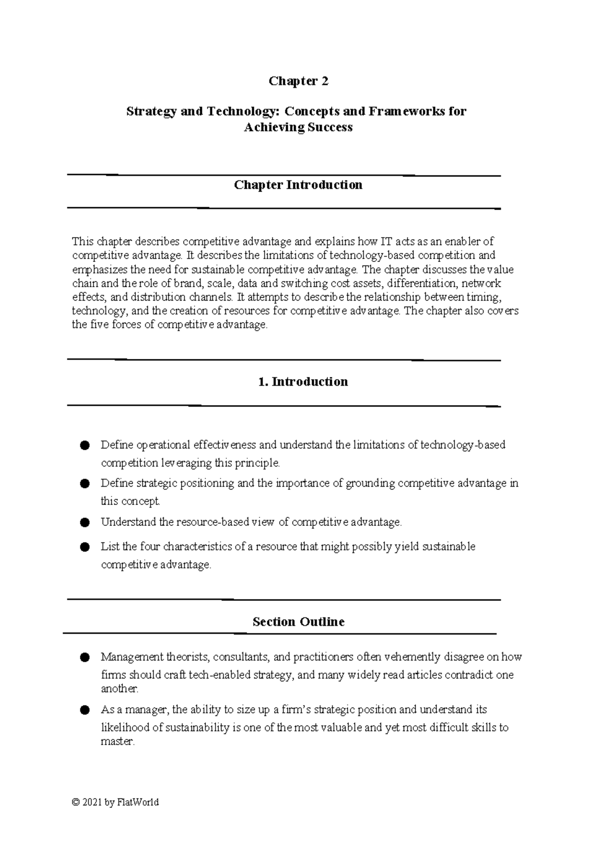ITEC 2215 Student Study Guide CH2v9 - Chapter 2 Strategy and Technology ...