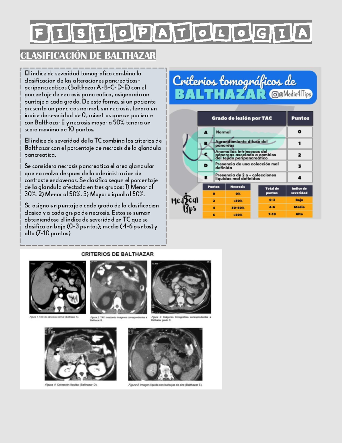 Fisiopatologia pancreatitis 5 - fisiopatologia CLASIFICACIÓN DE ...