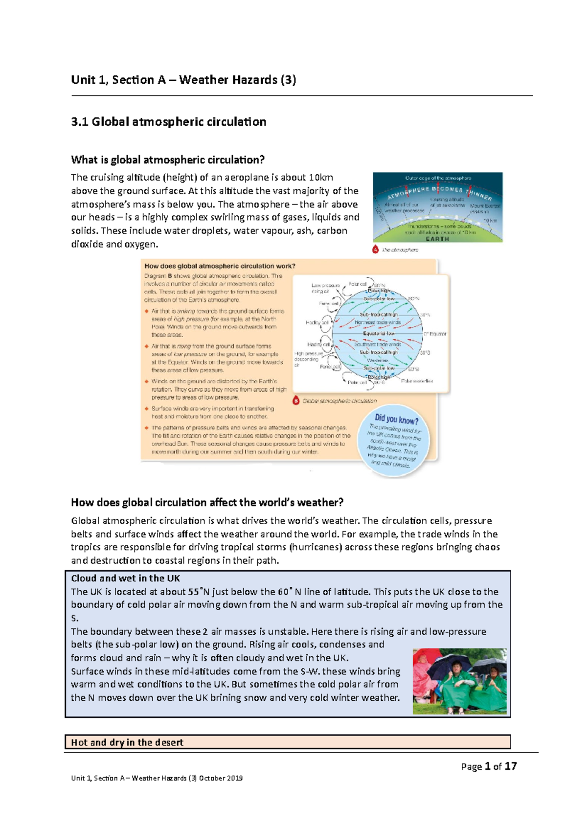 GCSE Geography Revision Notes - Weather Hazards - Oct 2019 - Unit 1 ...