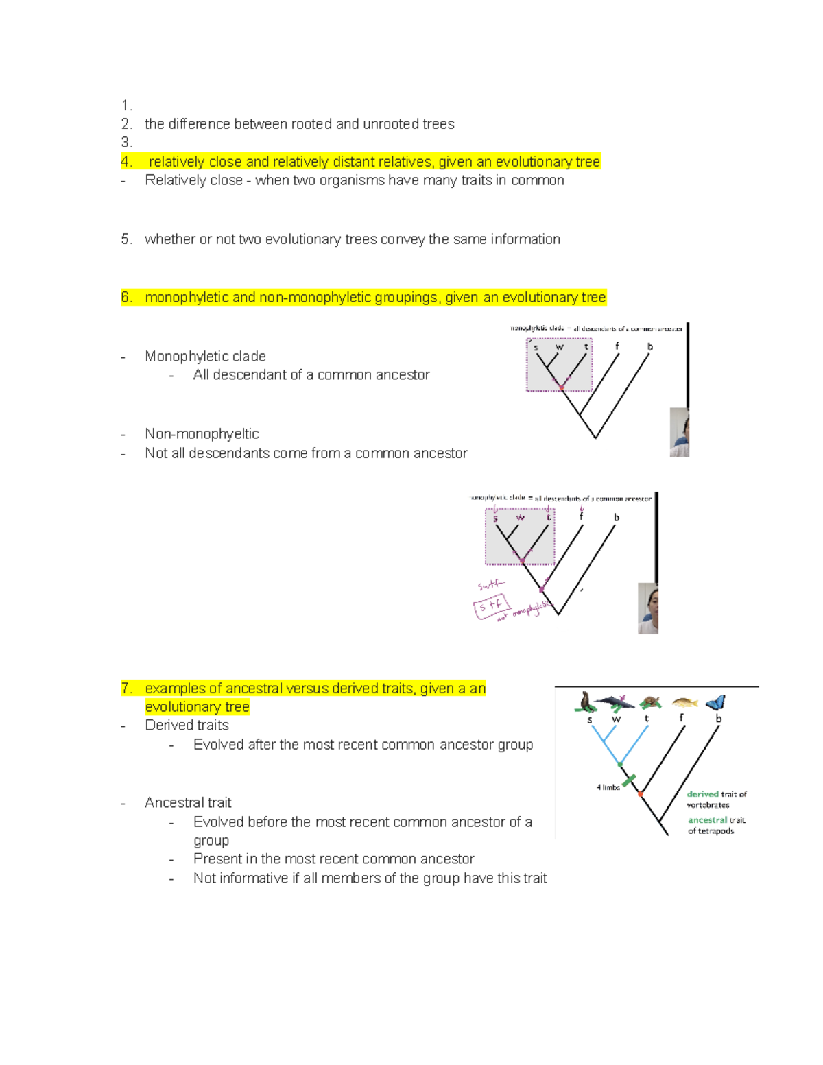 9 outcome - notes - 1. the difference between rooted and unrooted trees ...