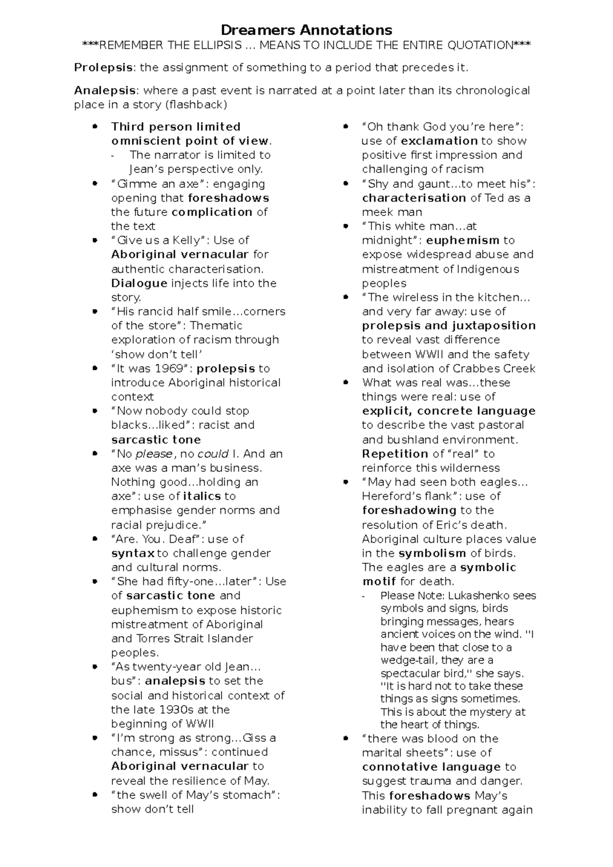 Dreamers Annotations - Dreamers Annotations REMEMBER THE ELLIPSIS ...