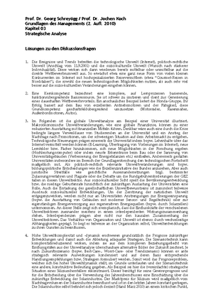 Übungen - Lösungen Zu Den Diskussionsfragen, Strategiebestimmung Und ...