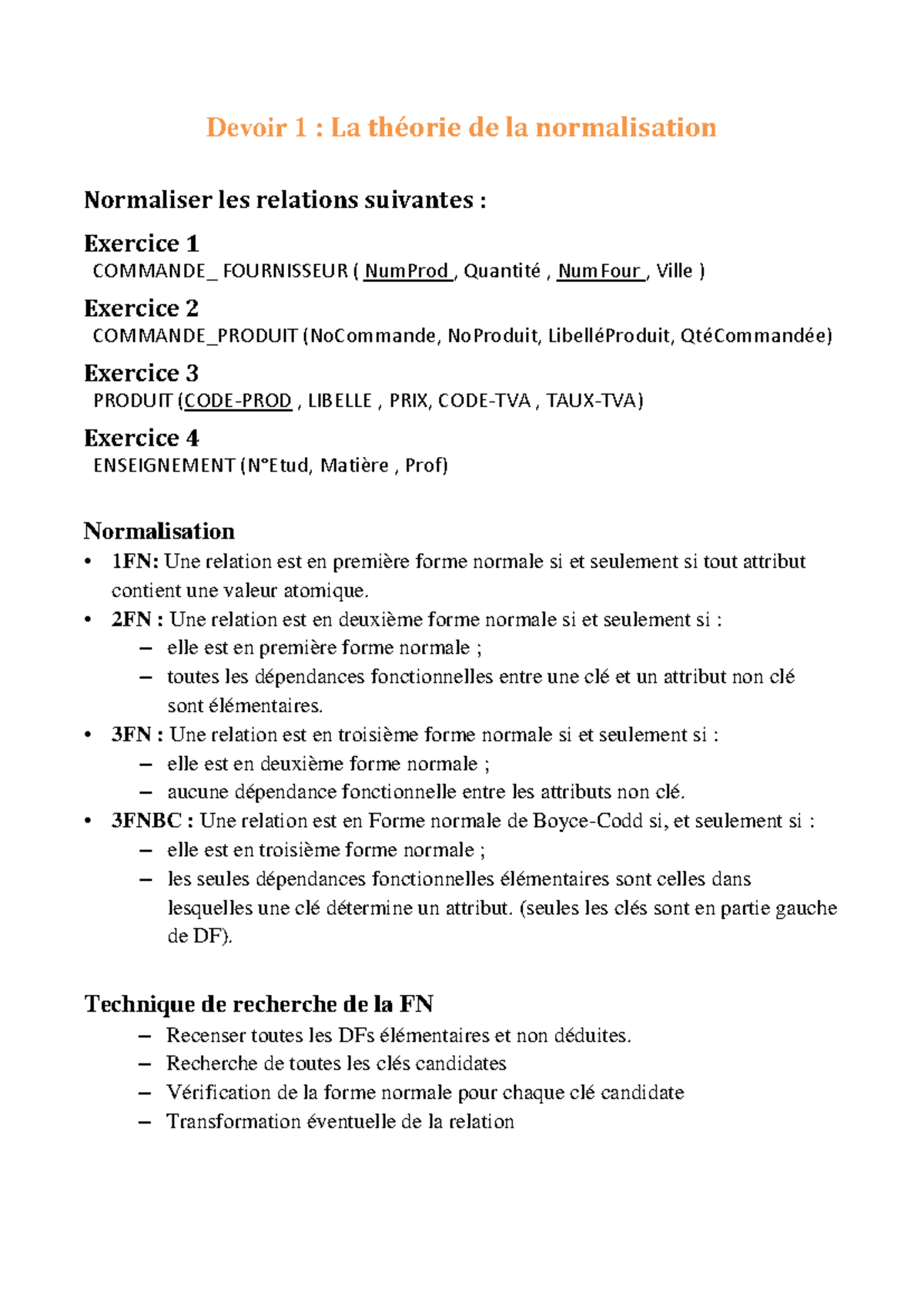 Devoir 1 La théorie de la normalisation - Devoir 1 : La théorie de la ...
