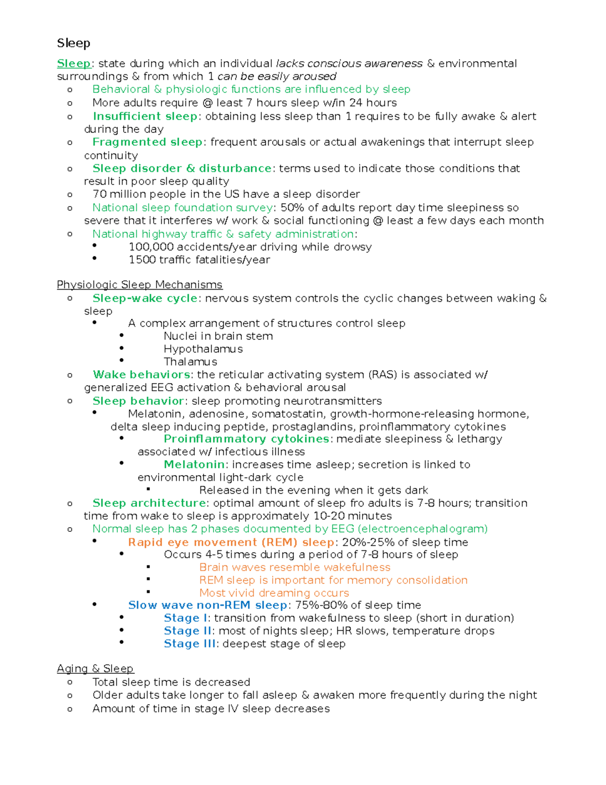 Sleep - Studocu