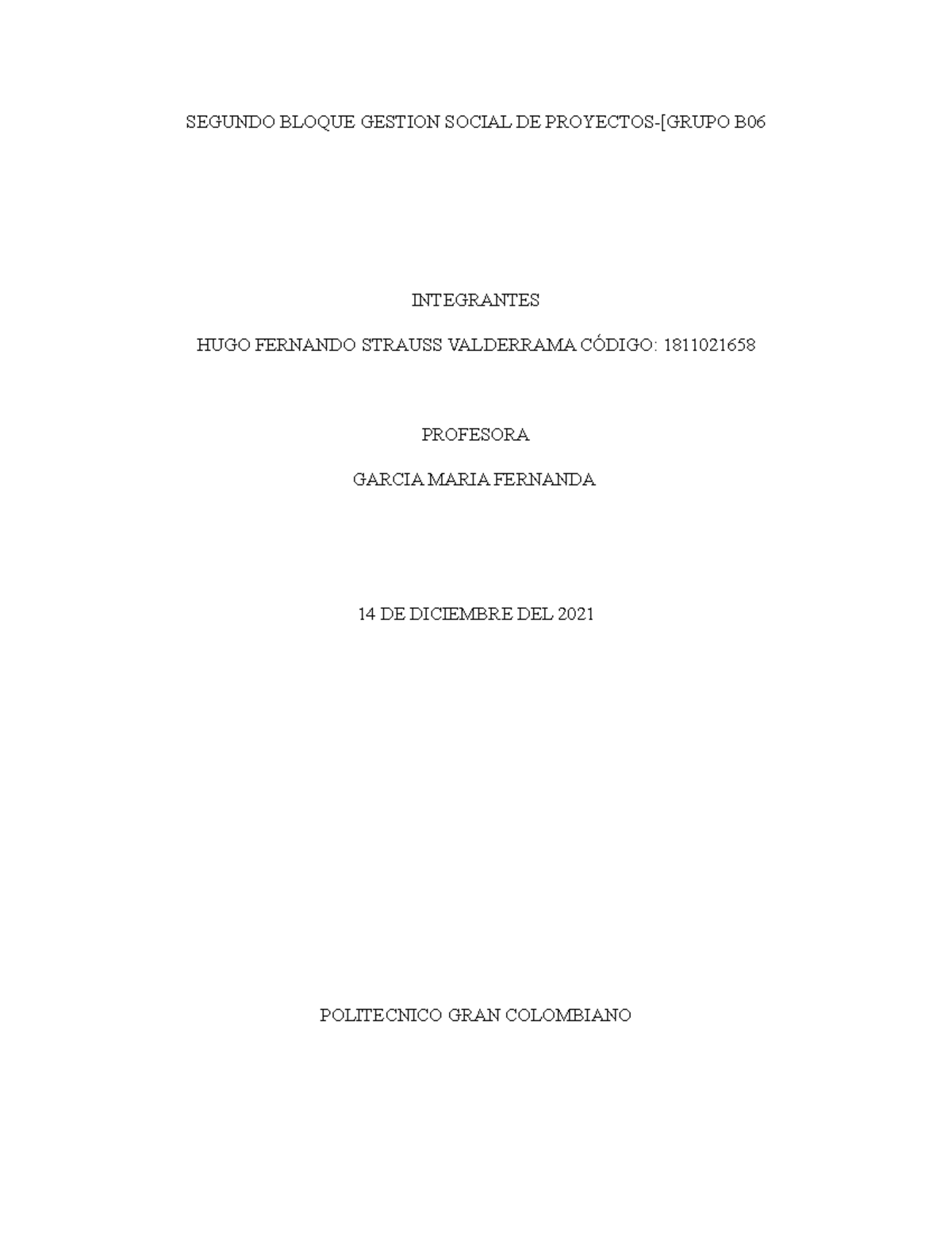 Idea del micro proyecto entrega 3 gestion social de proyectos - SEGUNDO ...