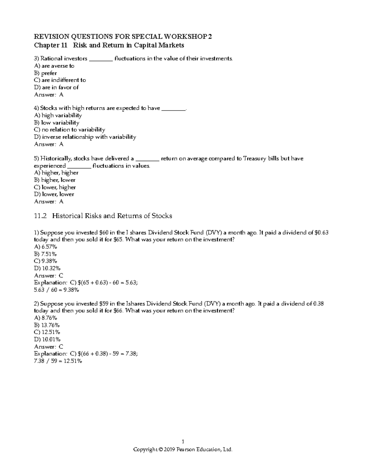Sample/practice exam, questions - REVISION QUESTIONS FOR SPECIAL ...